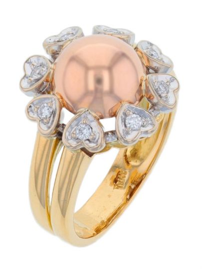 18k Tri-Color Gold & Diamond Ring